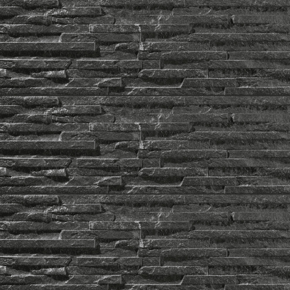 Porcelanato Behobia Negro 17×52 cm Texturado Tipo Piedra para Muro – La ...